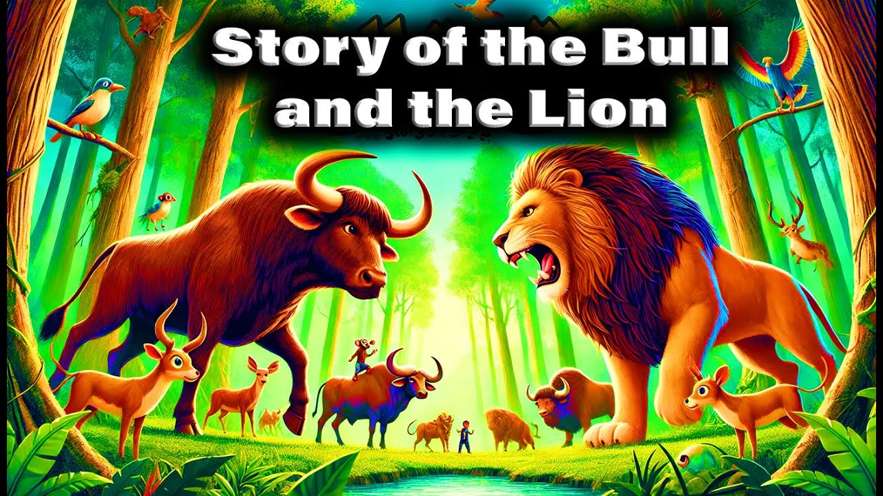 Moral story of bull and lion | story of jungle king and Bull | funny ...