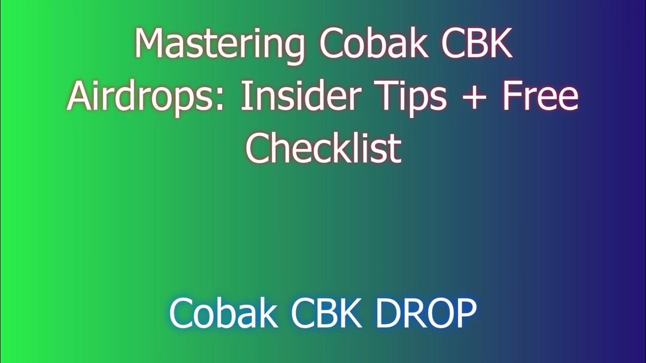 Claim Free Cobak CBK Airdrop | Learn How to Swap or Sell Cobak CBK Airdrop - YouTube