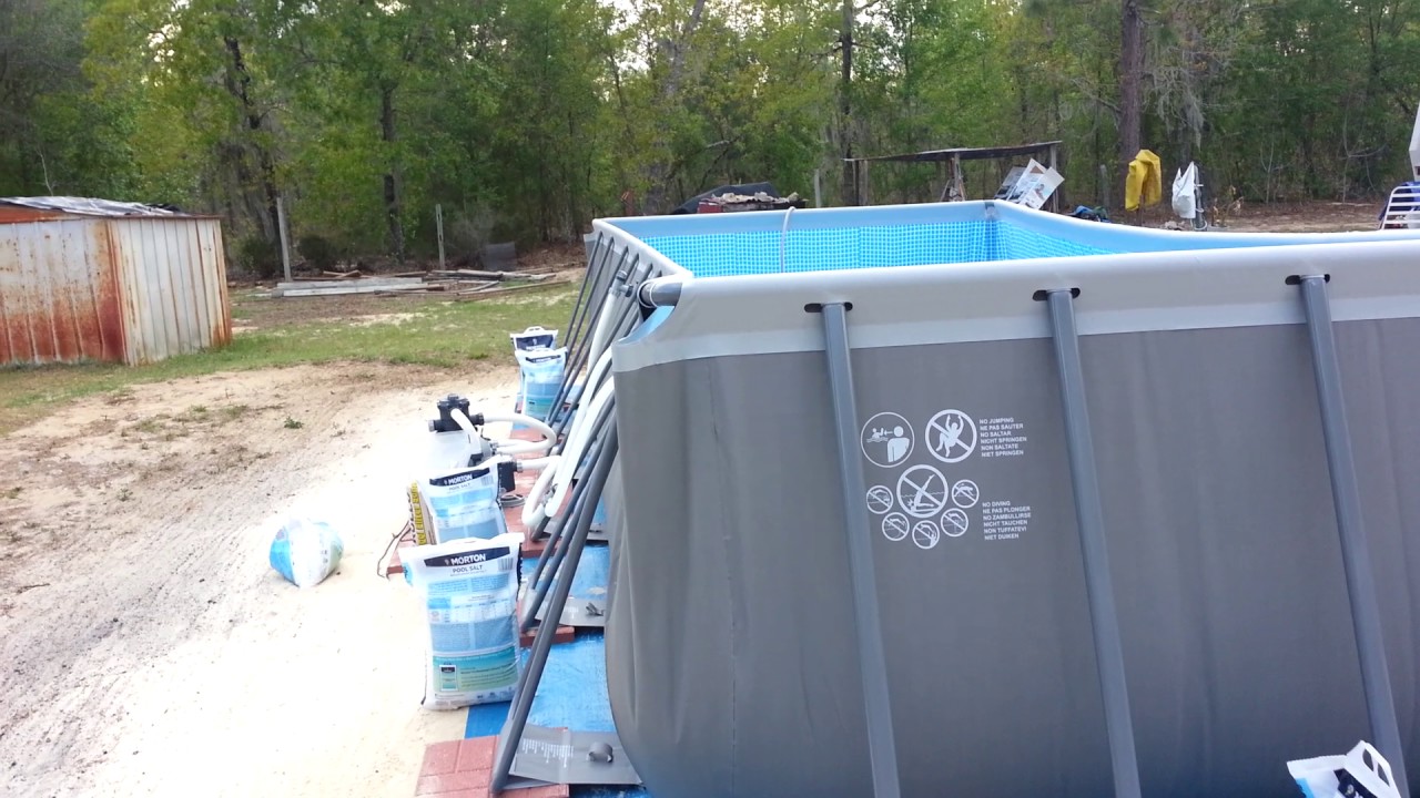 Filling our intex pool in FLORIDA. - YouTube