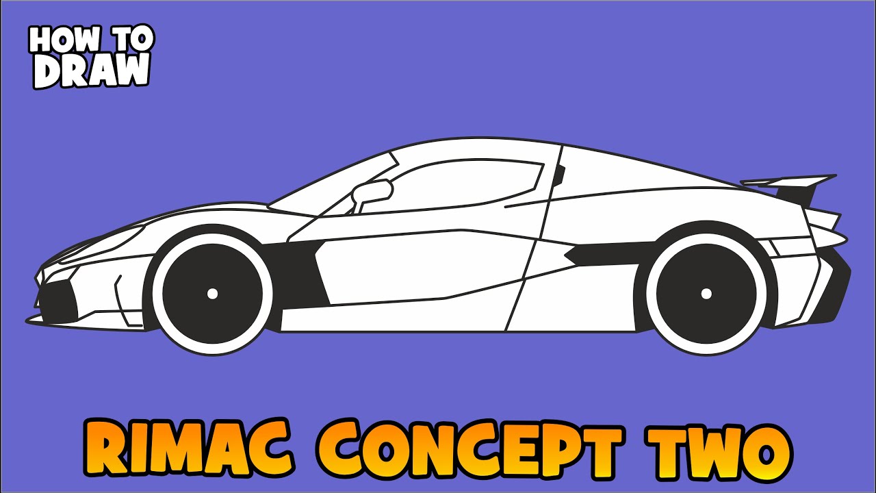 How to draw Rimac Concept Two hypercar - YouTube