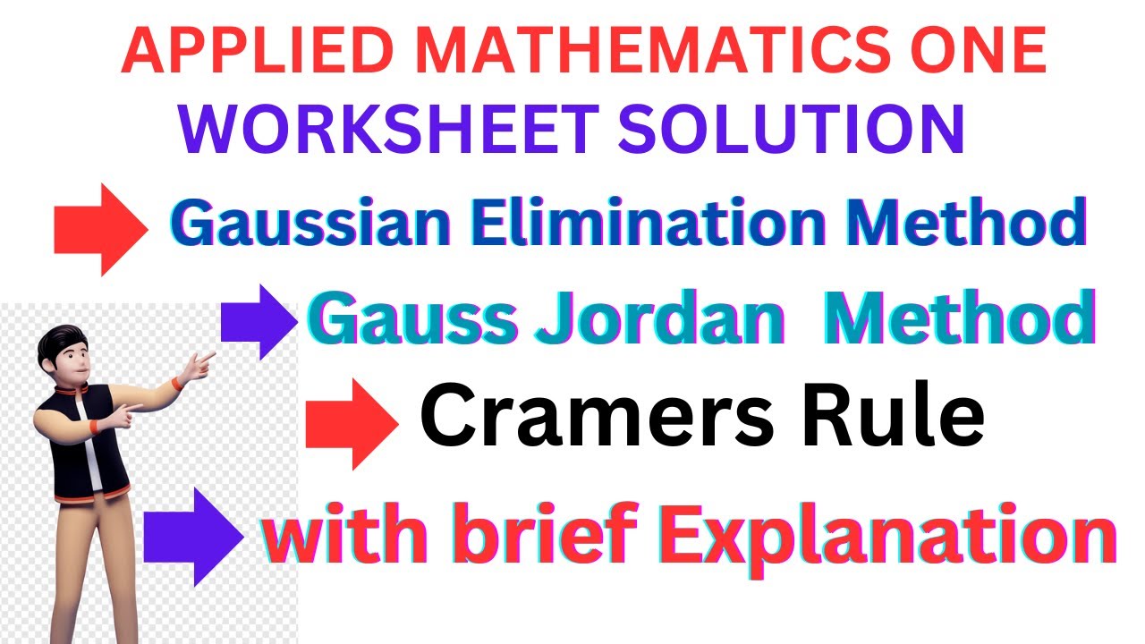 #Gaussian_Elimination #Gausses_Jordan #Cramers_Rule #Worksheet #John ...