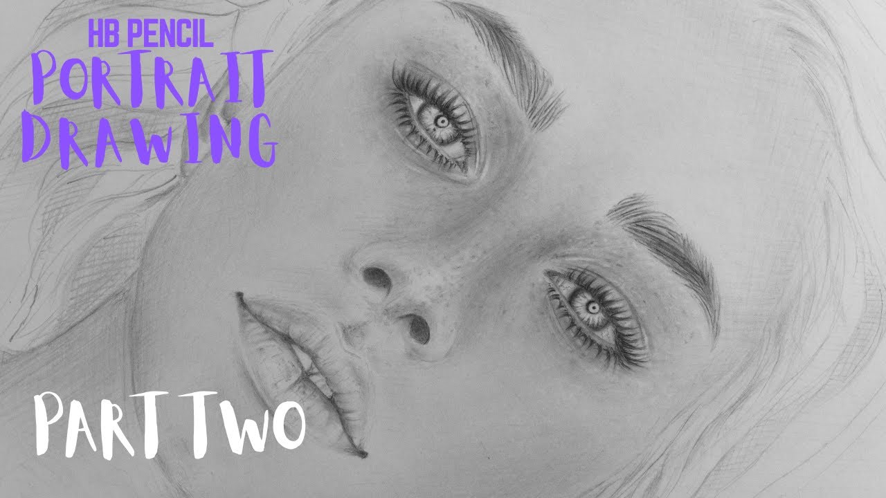 Drawing and shading a female face with graphite pencil [part 2] - YouTube