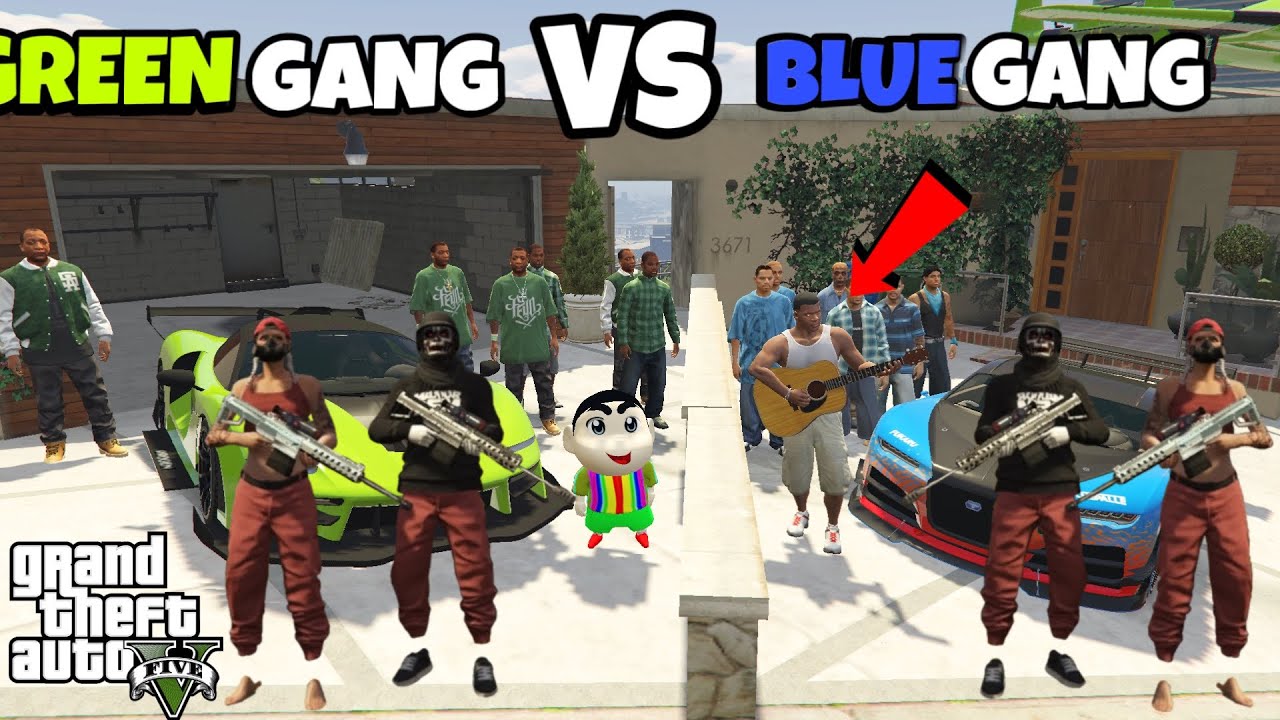 Franklin Blue Gang VS Shinchan Green Gang Army Challenge In GTA 5 ...