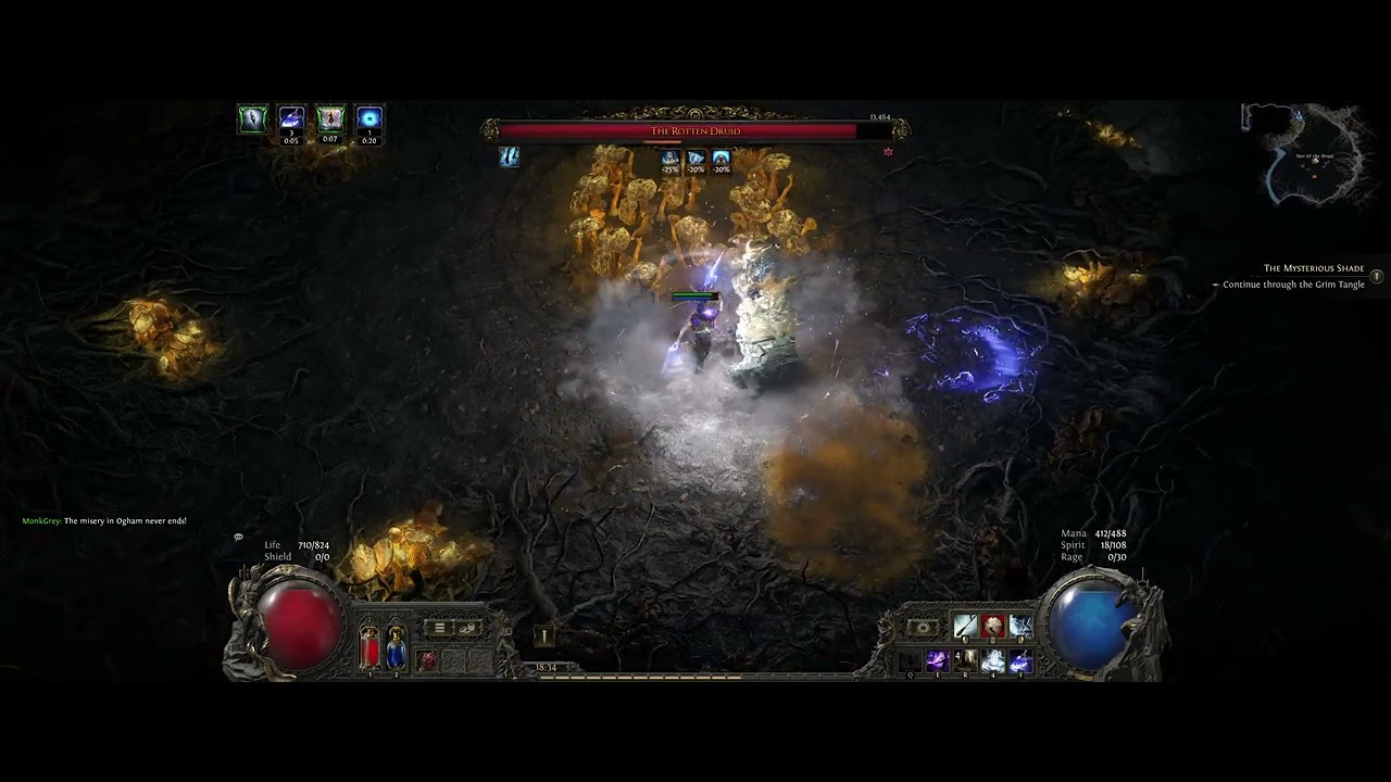 PoE 2 Invoker Monk The Rotten Druid cruel difficulty - YouTube