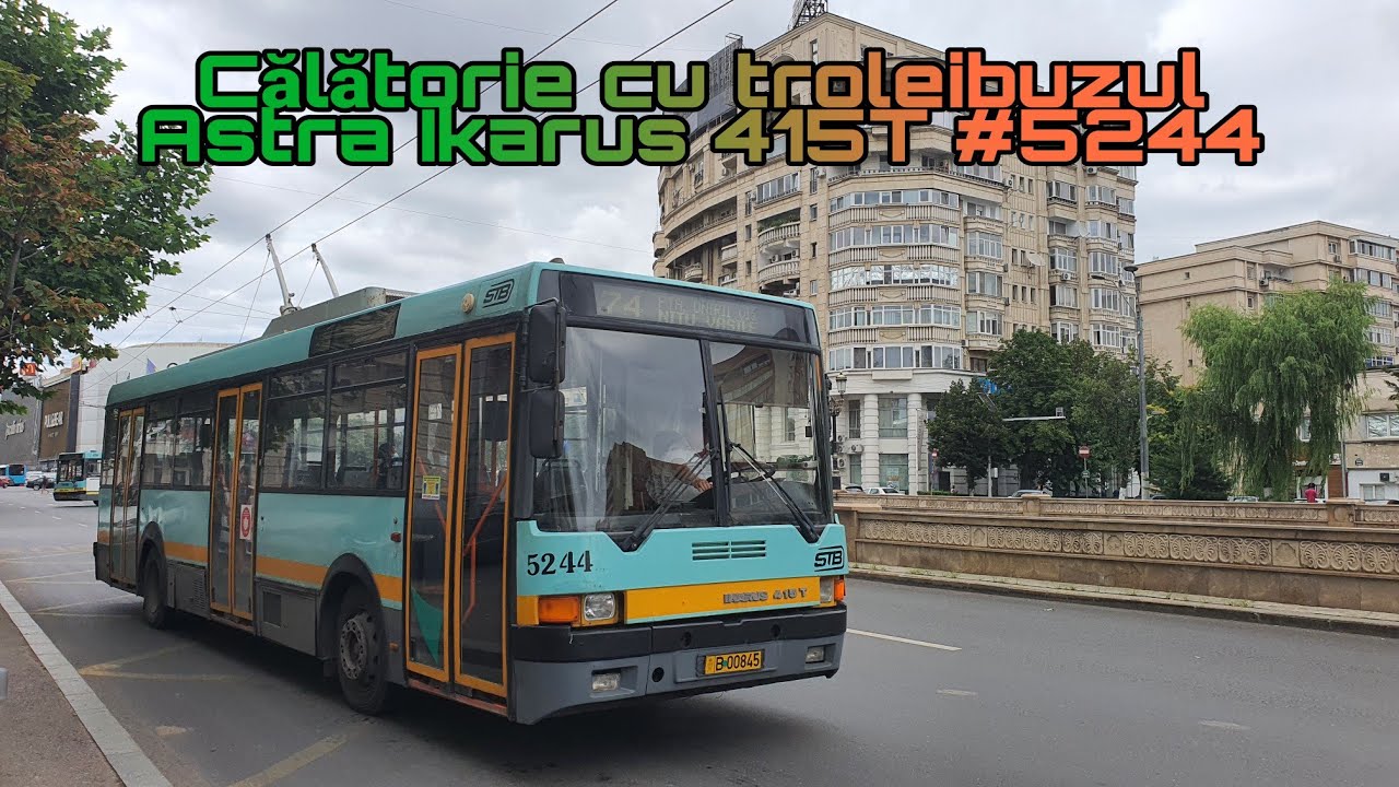 Călătorie cu troleibuzul Ikarus 415T #5244(74) - YouTube