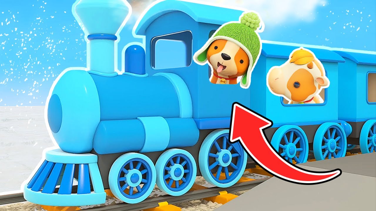 The colored trains for kids & animals for kids. Car cartoons for kids ...