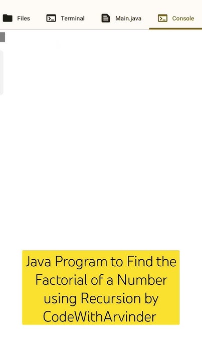 Java Program To Find The Factorial Of A Number Using Recursion Java 