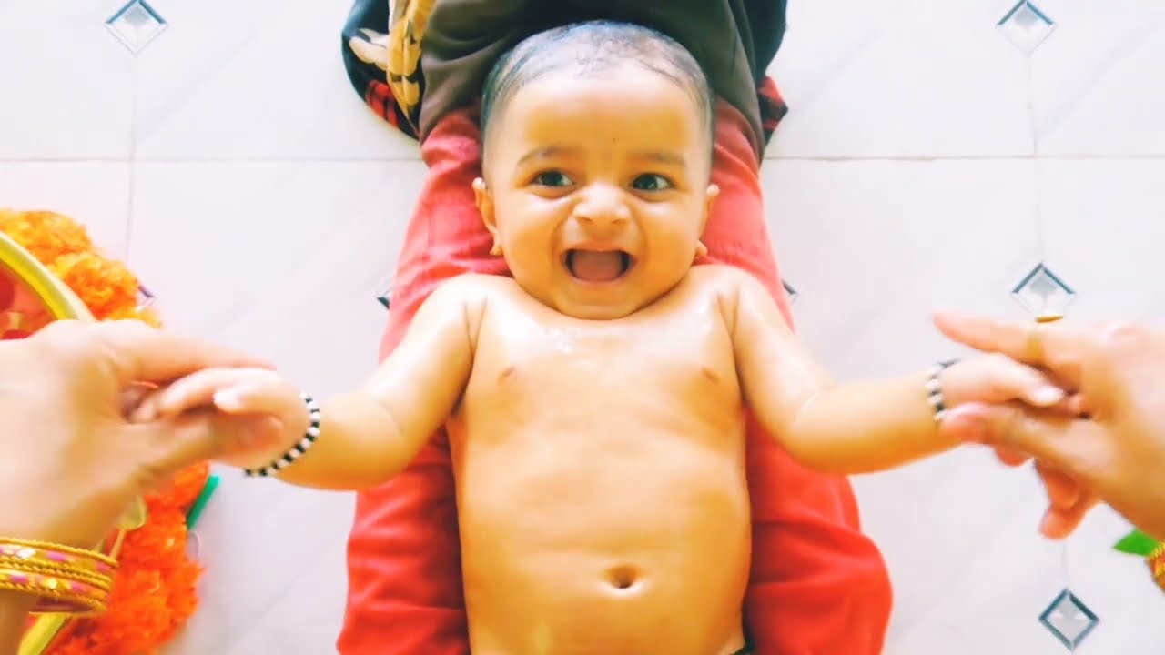 Baby bath video shoot | how to bath newborn baby | traditional baby ...