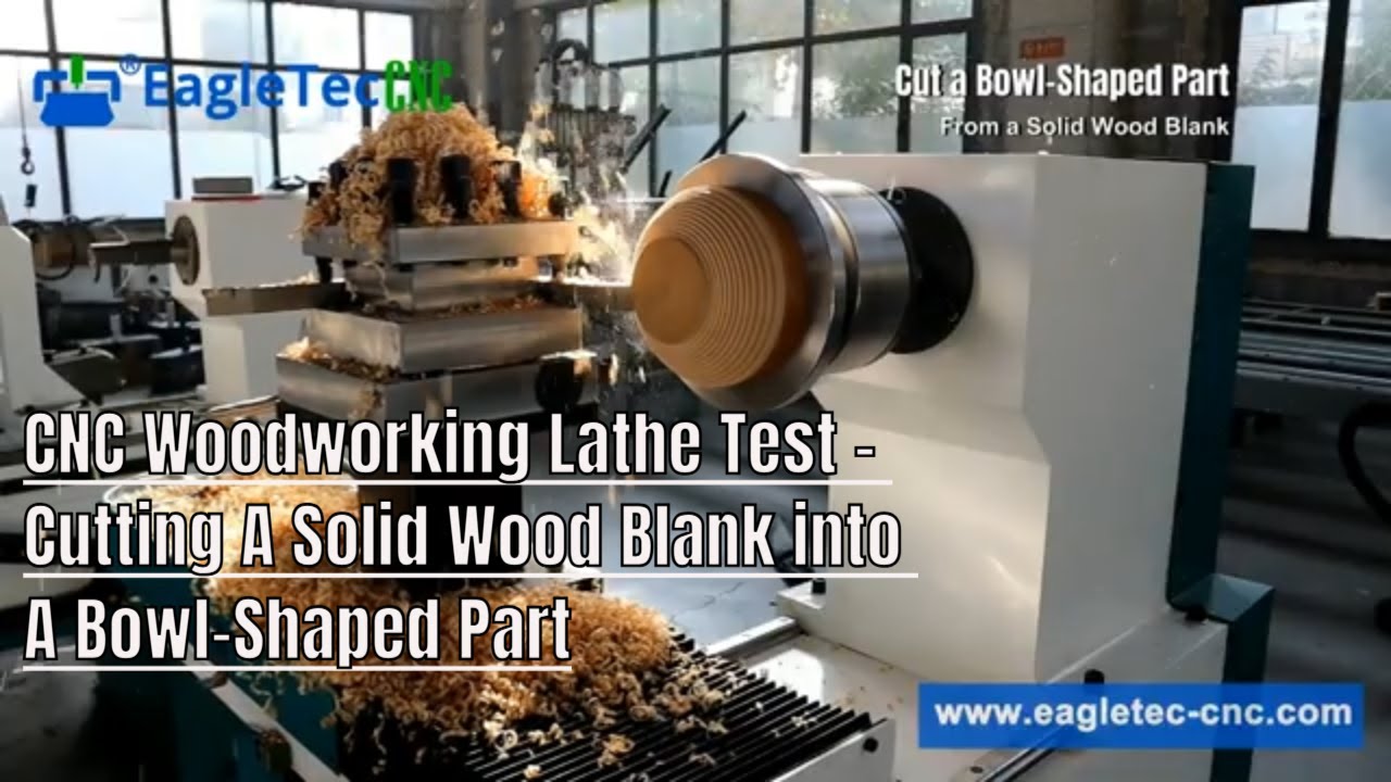CNC Woodworking Lathe Test - Cutting A Solid Wood Blank into A Bowl ...