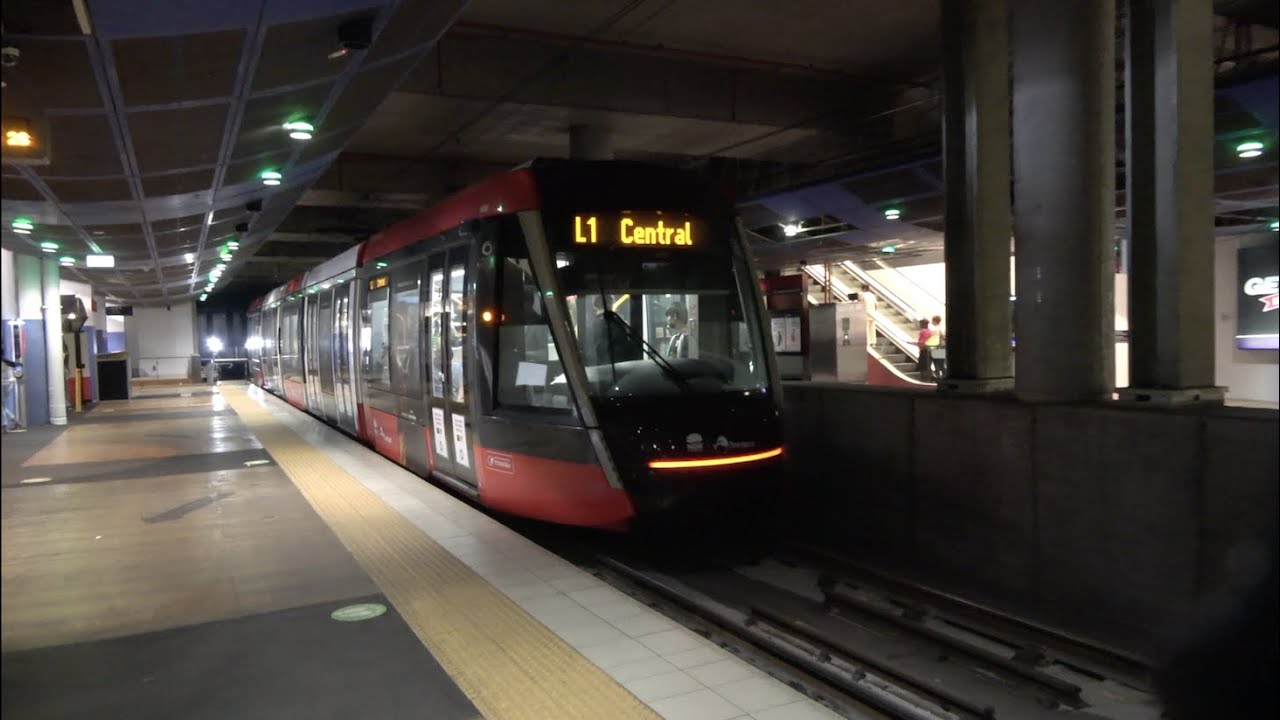 L1 with Citadis stop by stop. Wentworth Park to Central. Sydney - YouTube