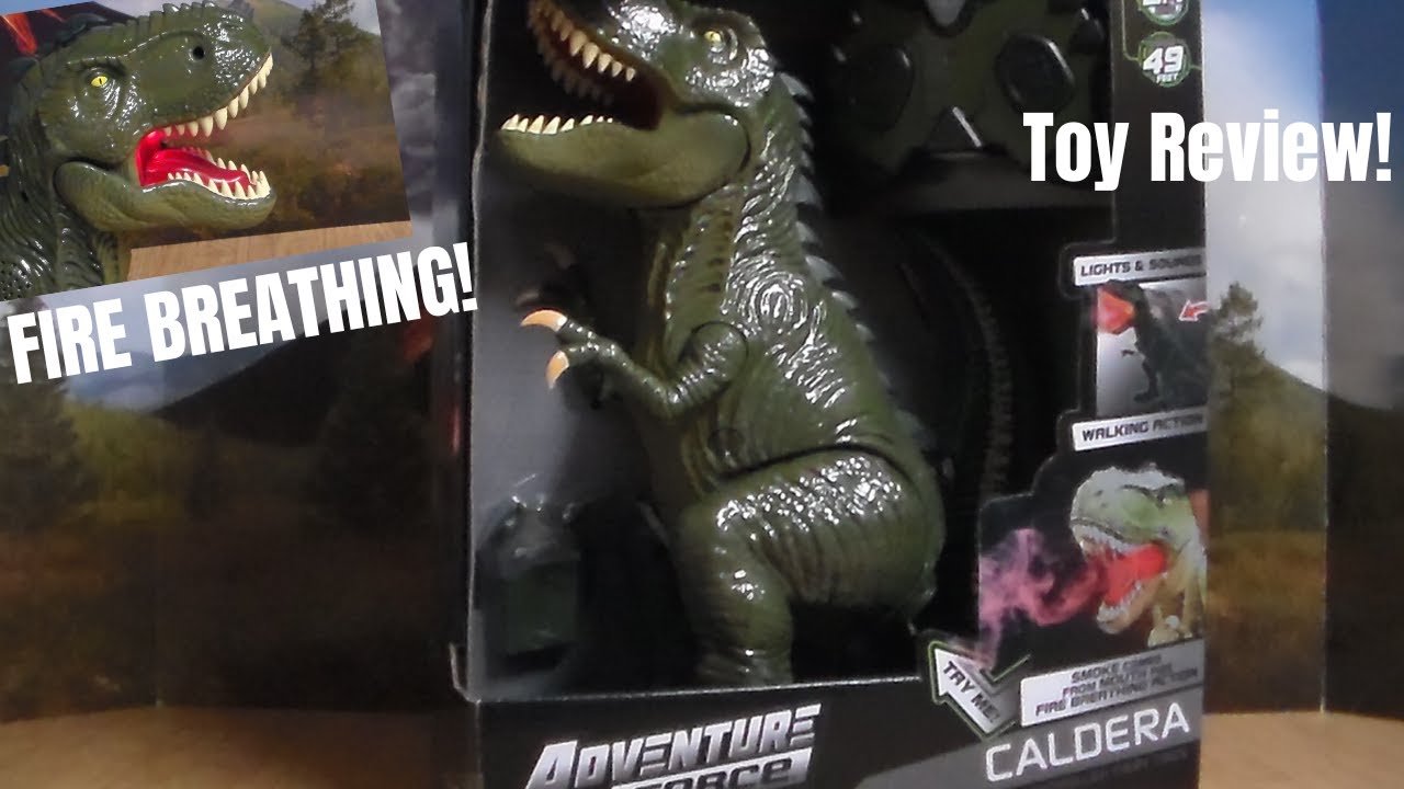 Adventure Force Caldera RADIO CONTROLLED FIERY TREX TOY REVIEW! - YouTube