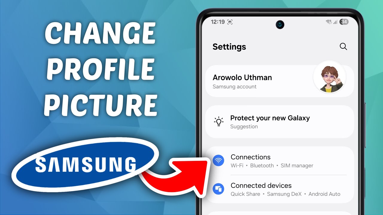 How to Change Samsung Account Profile Picture - YouTube