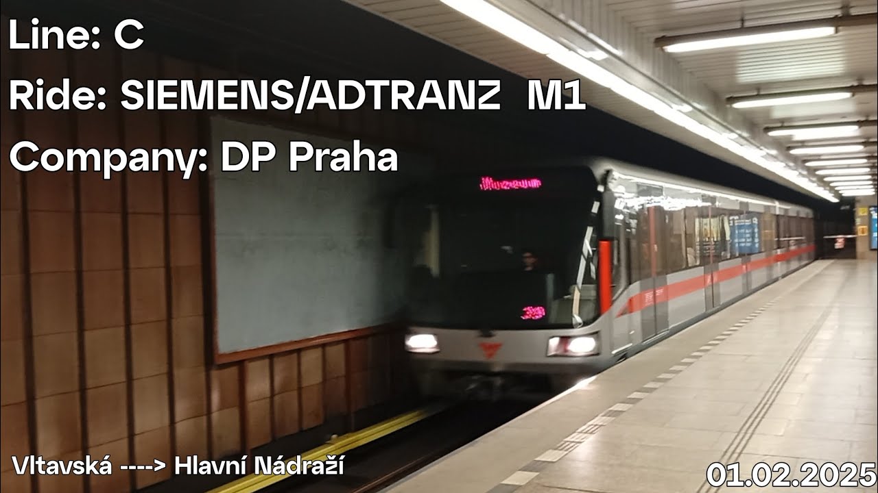 Line: C Ride: SIEMENS/ADTRANZ M1 Company: DP Praha to Hlavní Nádraží ...