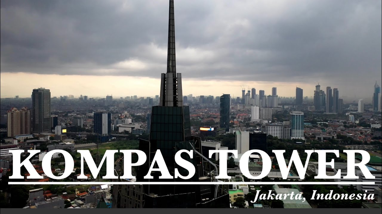 KOMPAS Tower in rainy day, dark, dawn and gloomy. Taken with Mavic 2 ...