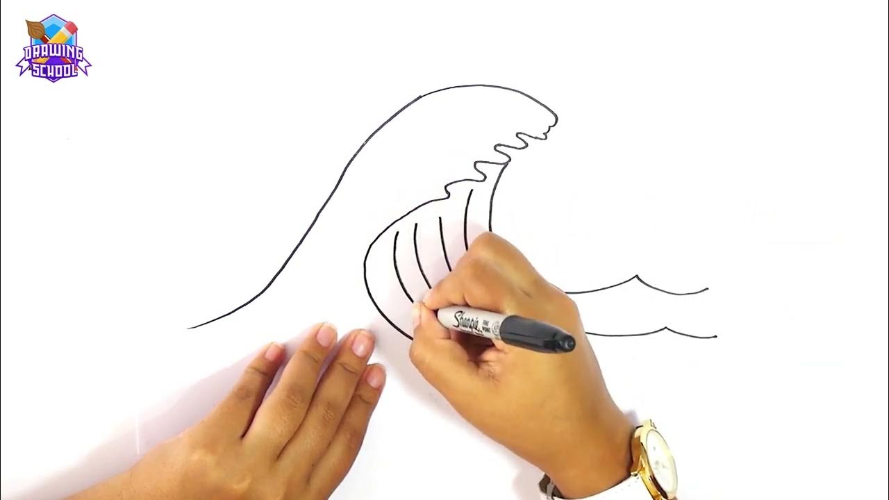 How to DRAW a WAVE? 🌊 Drawing a WAVE Step by Step 🌊 - YouTube