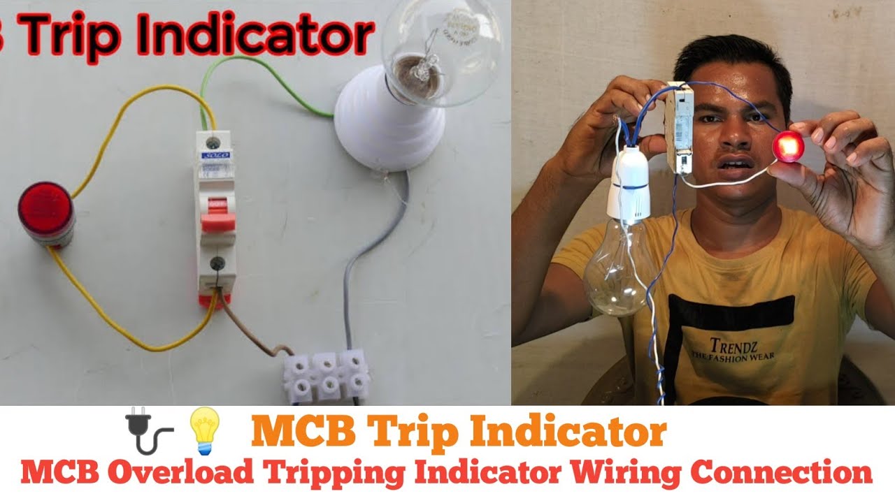 mcb trip indicator wiring connection - mcb trip lamp kaise lagaye - YouTube
