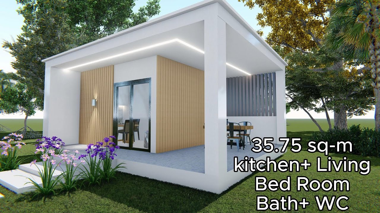 Modern and small house design 5.5m x 6.7 m - YouTube