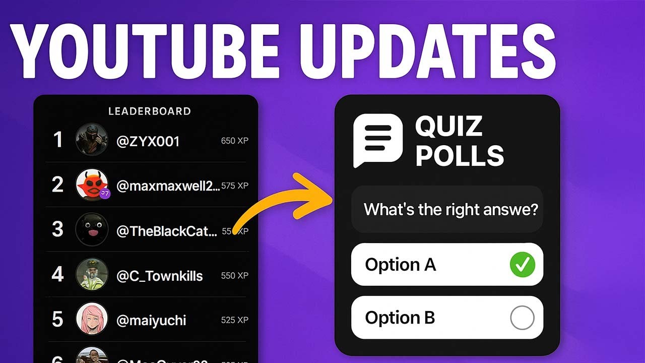 YouTube Updates: Leaderboards, Shorts Visual Guides & Shorts Quiz ...