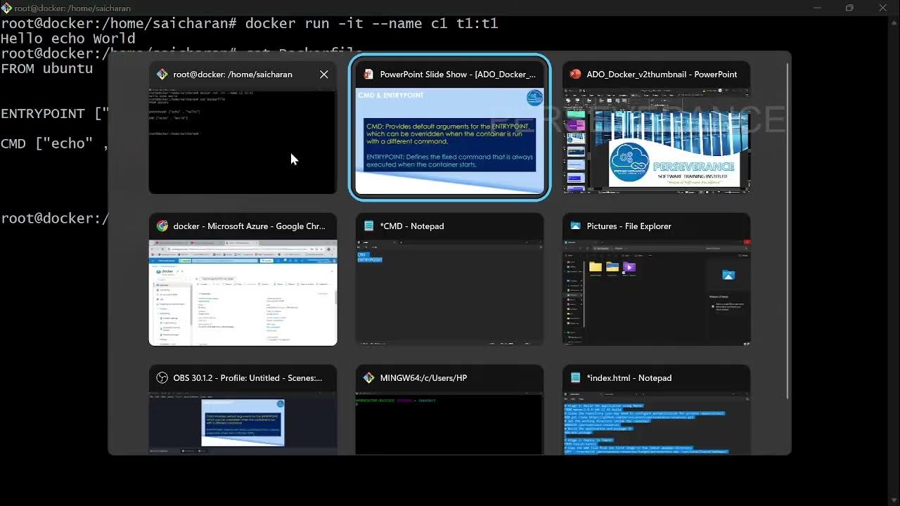 CMD & ENTRYPOINT Continuation | Series of Docker | Docker Made Easy - YouTube