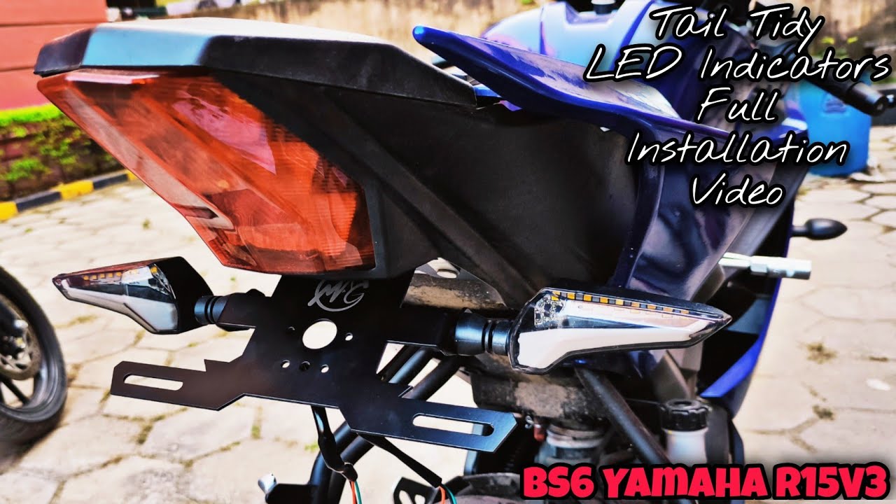 BS6 Yamaha R15V3 Tail Tidy & DRL LED Indicators Installation At Home ...