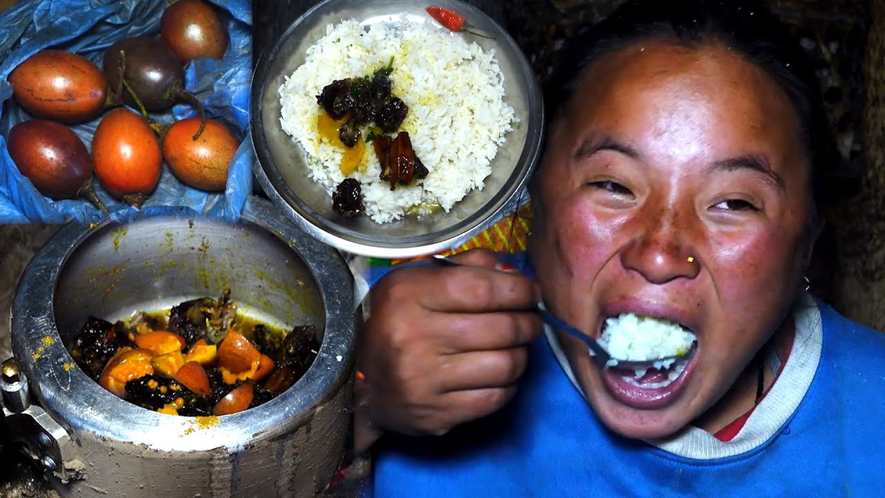 Buff dry meat curry at meal in Pastoral Nepal || Sheep farming in Nepal ...