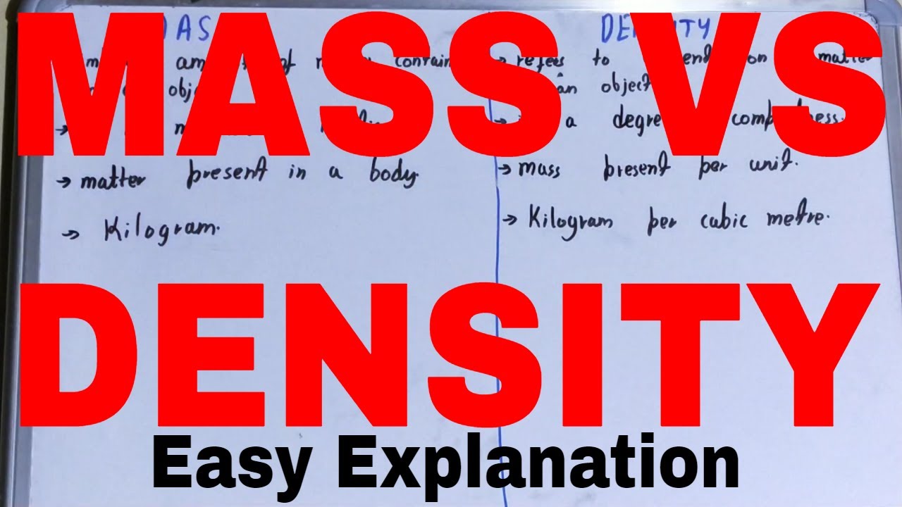 Mass vs Density|Difference between mass and density|Mass and density ...