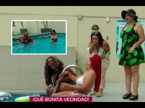¡El piscinazo de Deysi! Vedette celebró triunfo judicial a sus vecinos con su 'manada'