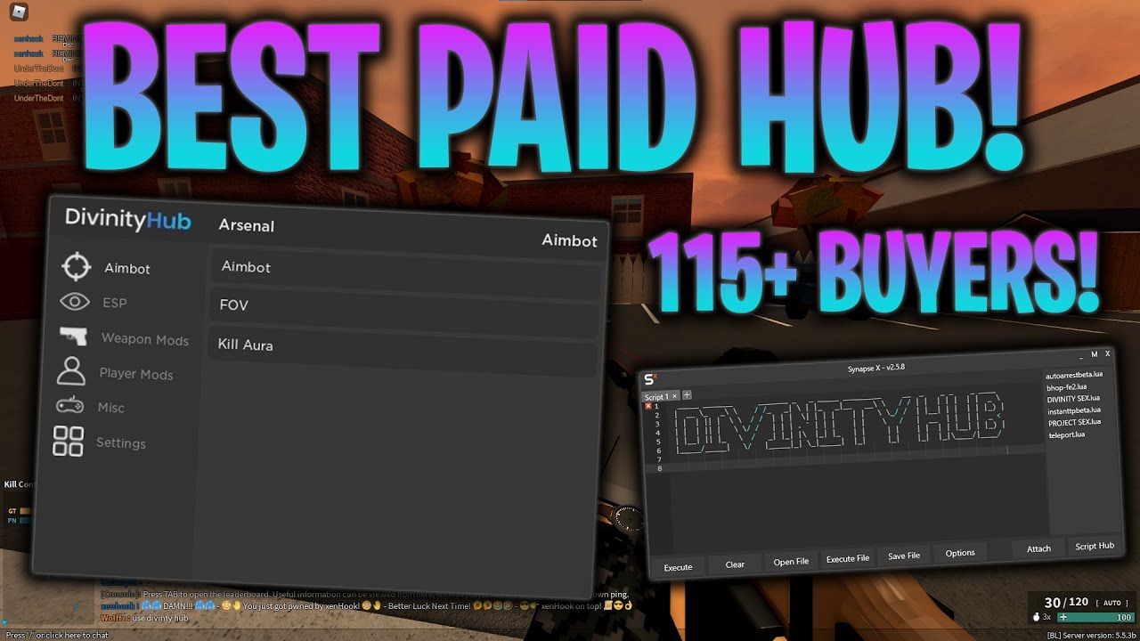 DIVINTY HUB! PAID HUB, 115+ BUYERS! | Best Roblox script hub! PHANTOM ...