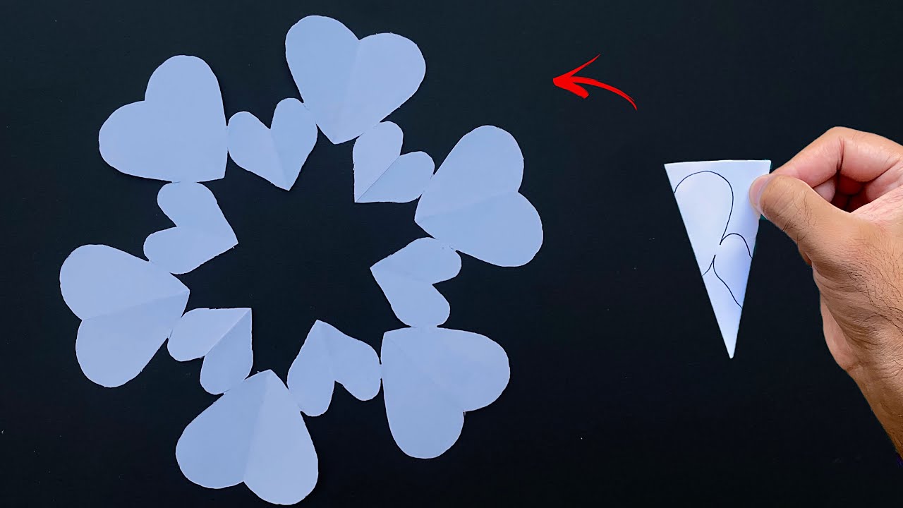 Paper Heart Snowflake, Simple Snowflake Out of Paper, Paper Snowflake ...