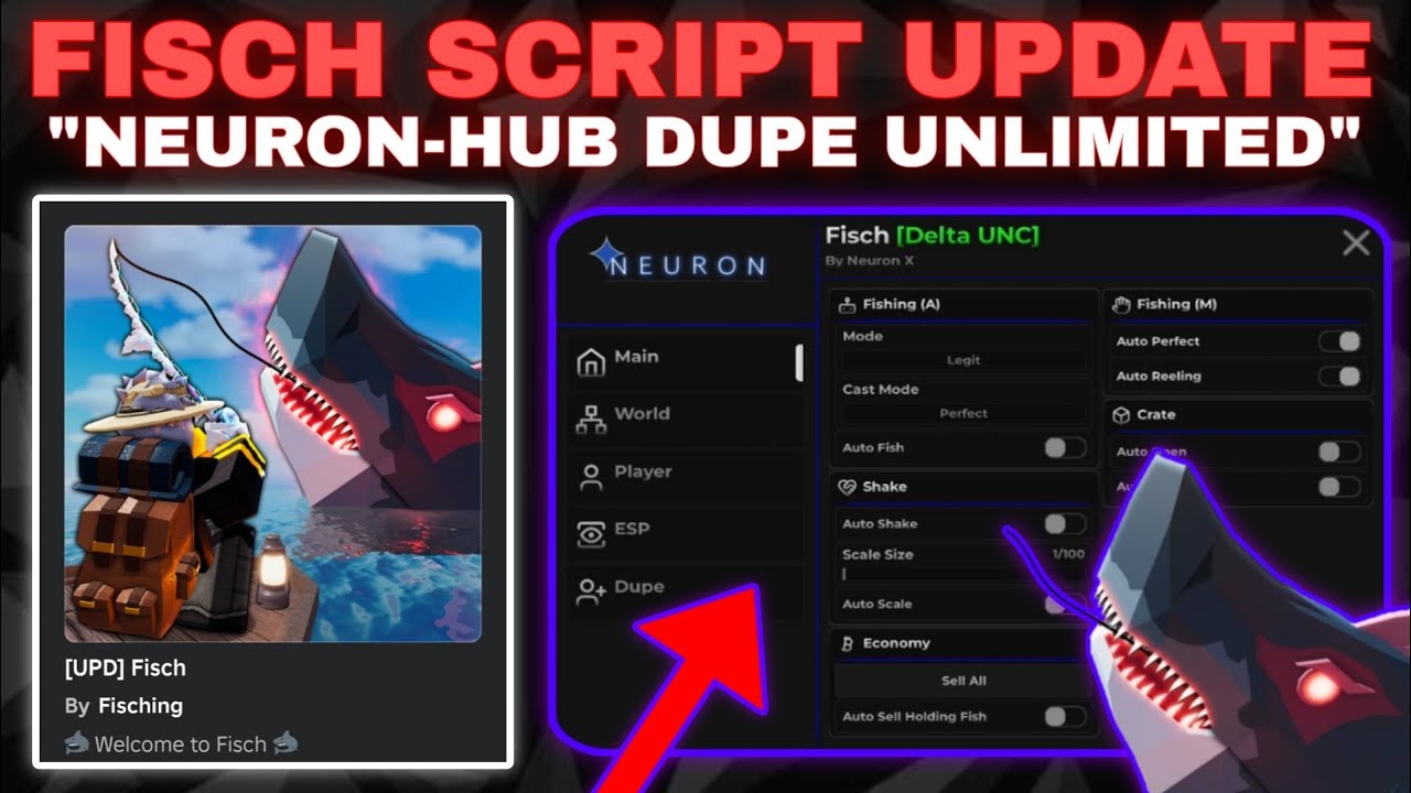 [UPD]🦈Fisch Script Pastebin *NEURON-HUB* New Release DUPE Rod's Fish ...