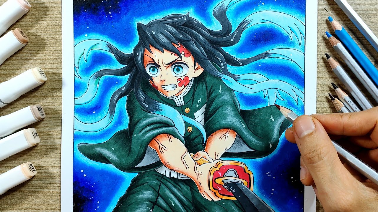 Cách vẽ Muichirou Demon Slayer / How To Draw Kimetsu No Yaiba - YouTube