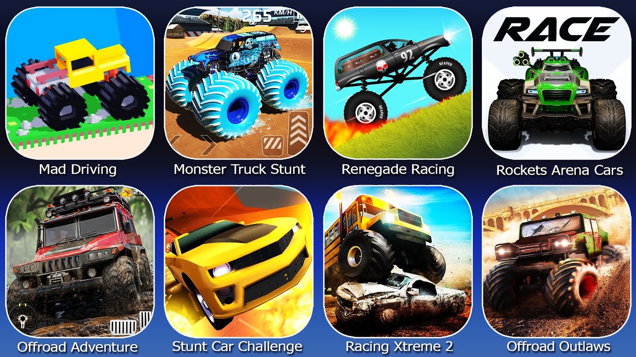 Mad Driving,Monster Truck Stunt,Renegade Racing,Rockets Arena Cars ...