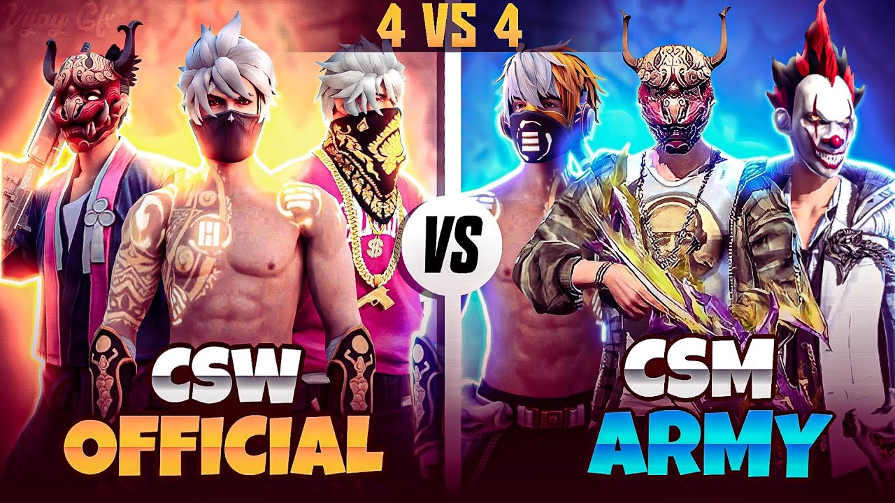 CSW OFFICIAL vs CSM ARMY 🔥 4 vs 4 Guild War With Live Reaction 😱 ...