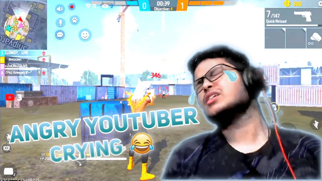 I MADE HIM CRY😂| ANGRY YOUTUBER CRYING IN LIVE 😭 | #freefire - YouTube