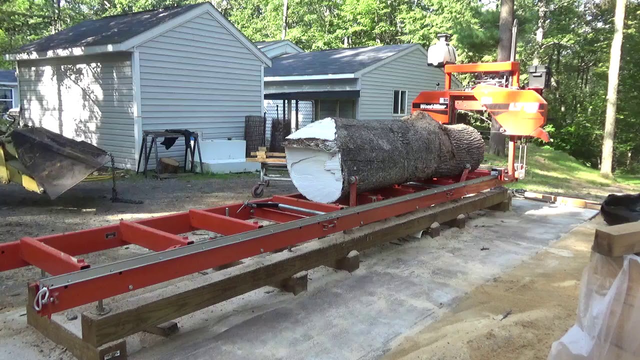 Maximum log on LT15 Woodmizer bandsaw mill - YouTube