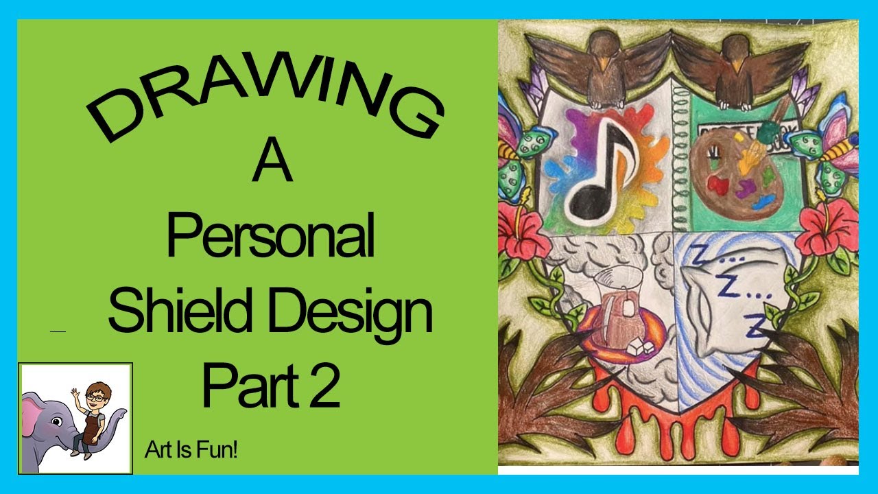 Personal Shield Design Part 2 | Drawing for Beginners | Fun Drawing ...