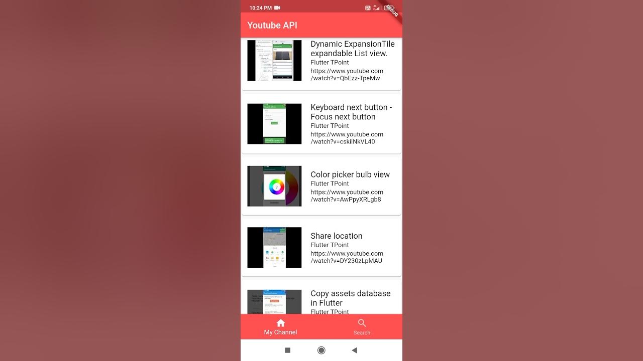 Youtube API integration - Flutter - YouTube