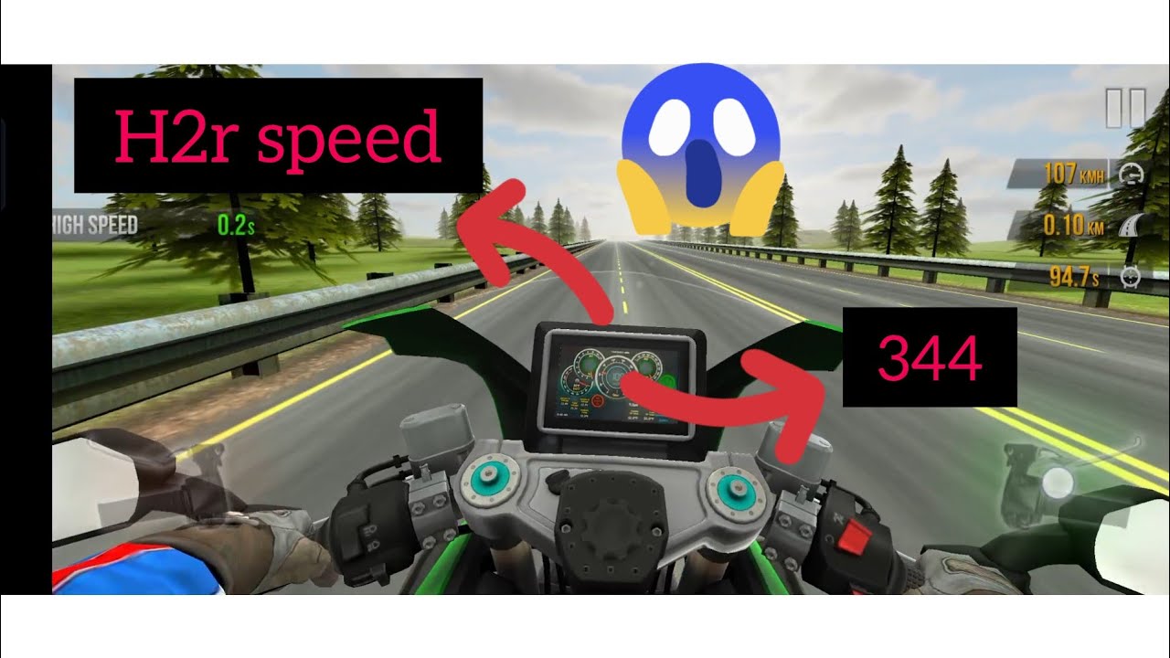 Kawasaki Ninja H2R bike horsepower top speed || ( traffic rider) - YouTube