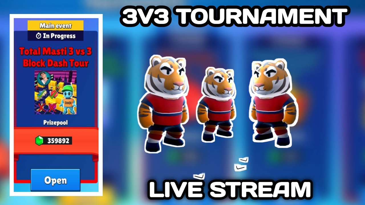 Playing 3v3 Total masti tournament | Stumble guys | Live stream - YouTube