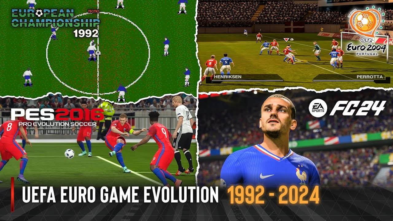 UEFA Euro Game Evolution | 1992 - 2024 | - YouTube