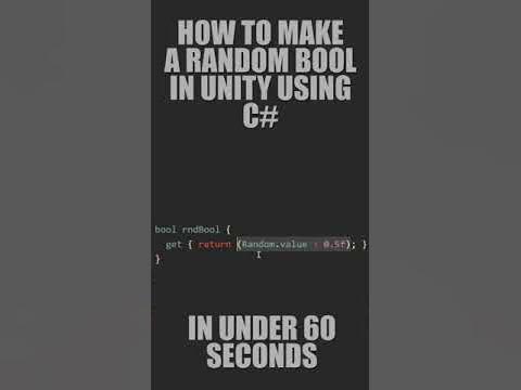How to Make a Random Bool in Unity - YouTube