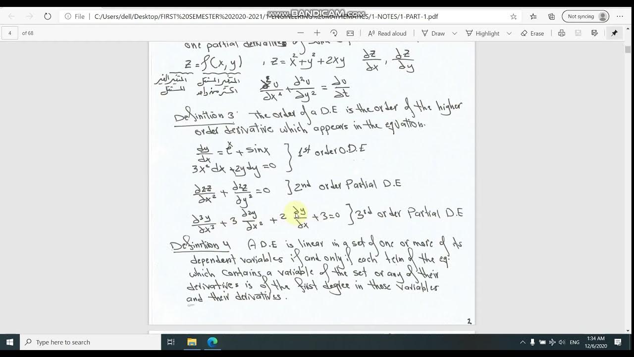 Eng. mathematics I Lecture 1 Part (2) - YouTube