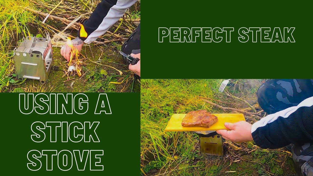 How to Cook a Steak on a Twig Stove- Folding Firebox - YouTube