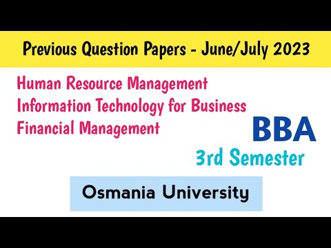 HRM | FM | IT for Business | Question Paper June 2023 | BBA 3rd ...