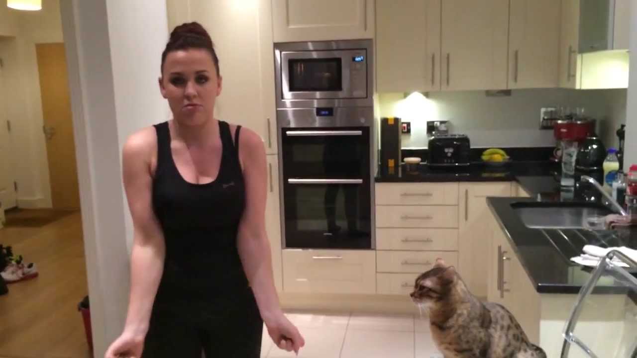 Jade shows off her exercise moves while Tasha hides - YouTube