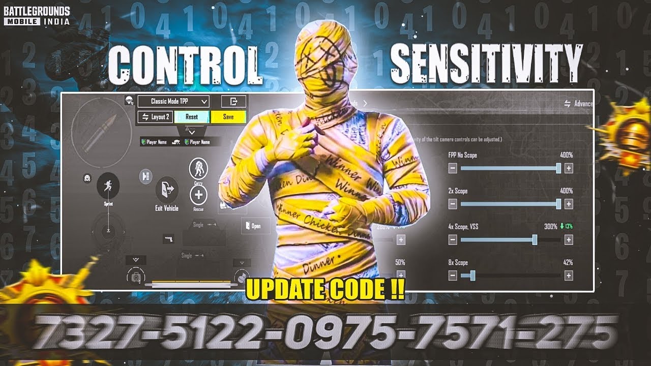 NEW UPDATE 3.0 BEST SENSITIVITY CODE + CANTROL SETTINGS PUBG/BGMI ...