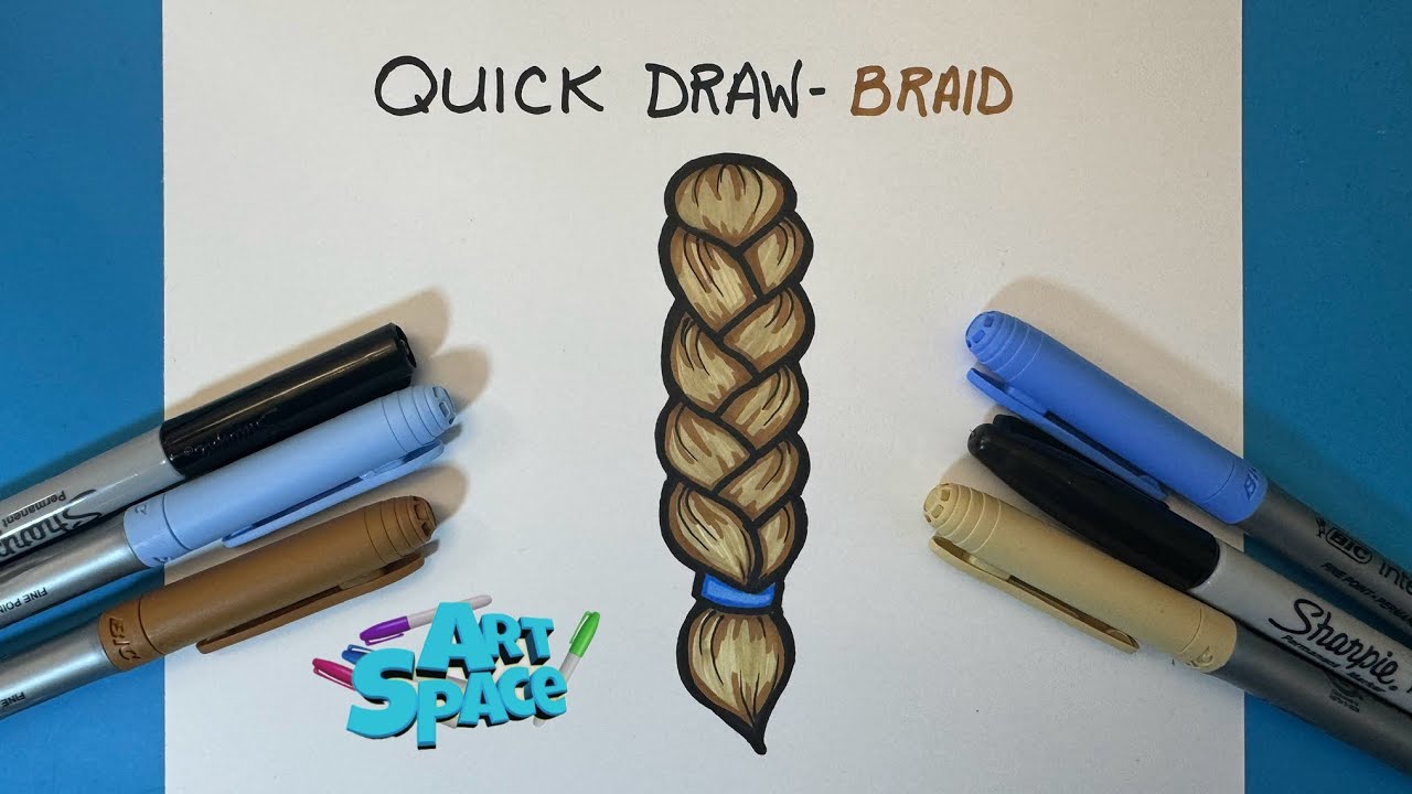 Quick Draws for Kids - How to Draw a BRAID (Easy) - YouTube