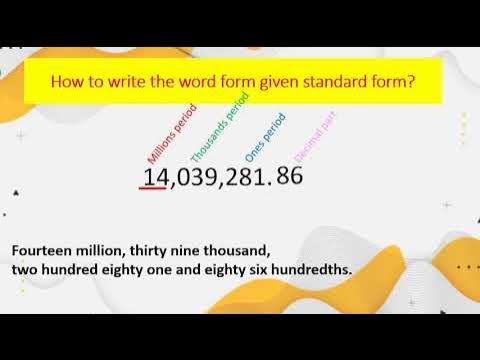 How to write a decimal number: from Standard to word form - YouTube