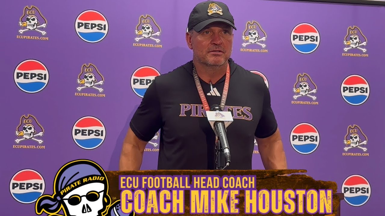 ECU Football Coach Mike Houston, UTSA game week after practice press ...