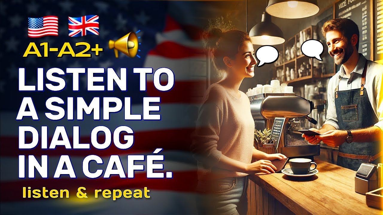 Listen to a simple dialog in English🎧 in a café☕Just listen and repeat🔊 ...